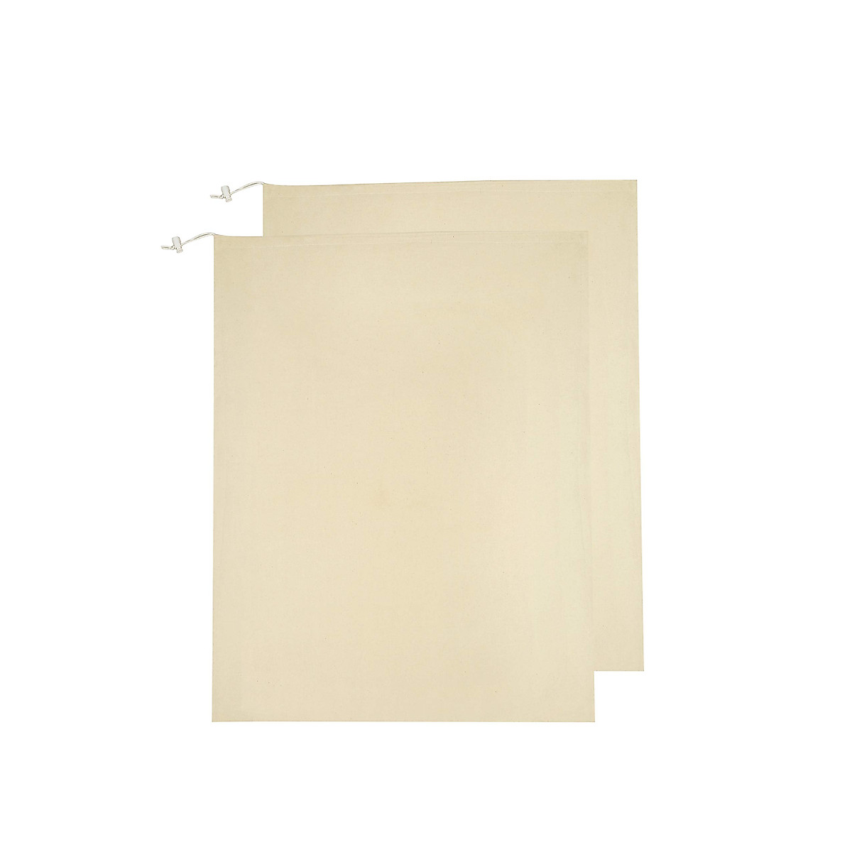 Urban Villa - 2 Pack Extra Large Canvas Heavy Duty Laundry Bags Natural Cotton -Multi Use- Size - 71x91 CMS