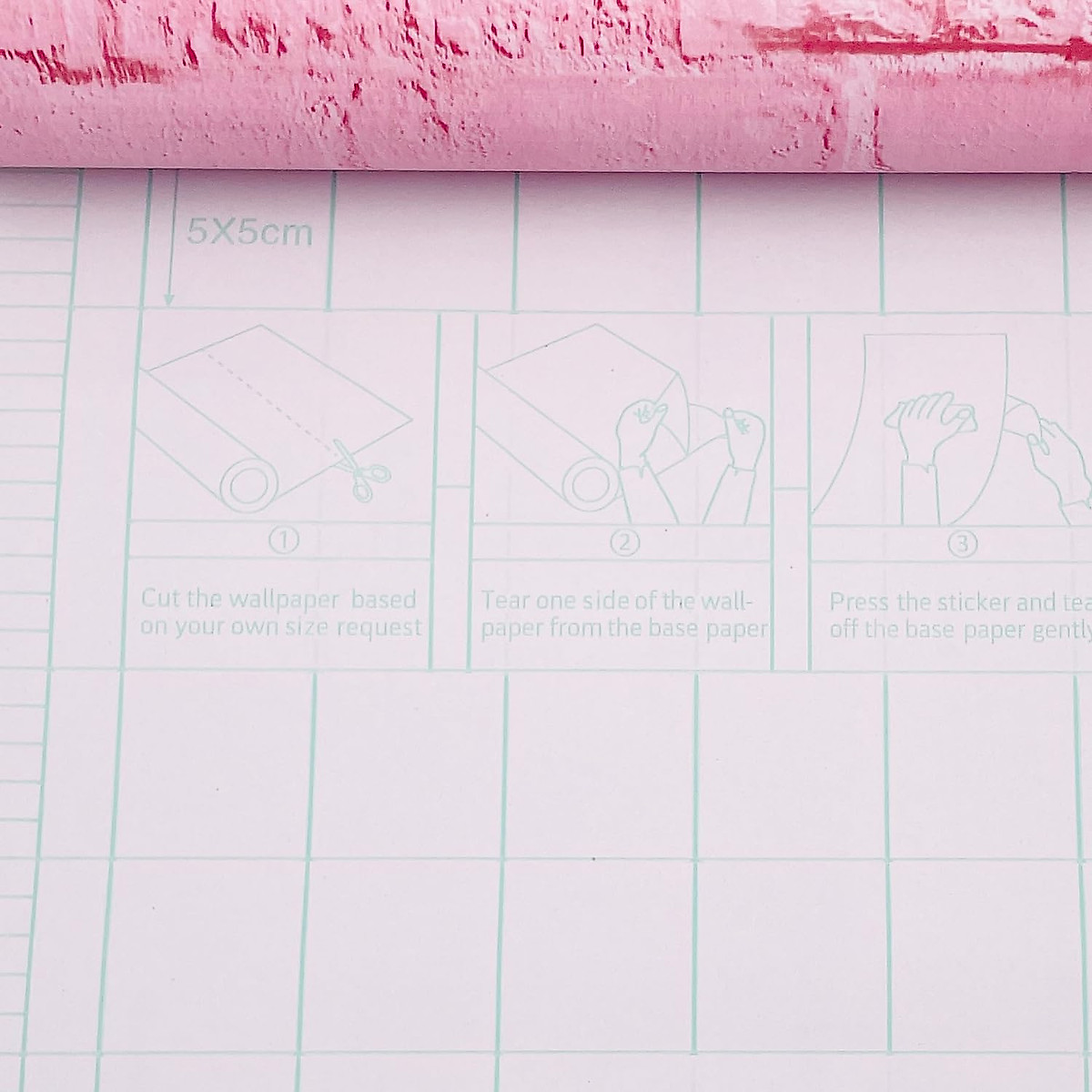 LovingWay English Quotes Drawer Liner 17.7x177 Inch Decor Classroom Wall Easy-to-Install PVC Corner Shelving Paper Pink Bricks