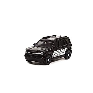 ModelToyCars 2021 Ford Bronco Sport - Police Interceptor, Black - Greenlight 30339 - 1/64 Scale Diecast Car