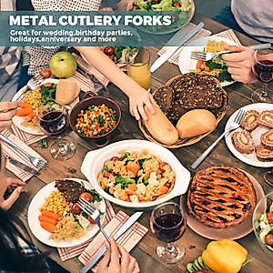 Roshtia 200 Pieces Dinner Forks Set 6.7 Inch Stainless Steel Silverware Fork Metal Cutlery Fork Salad Fork Flatware Fork Table Fork Set for Kitchen Restaurant, Mirror Polished, Dishwasher Safe