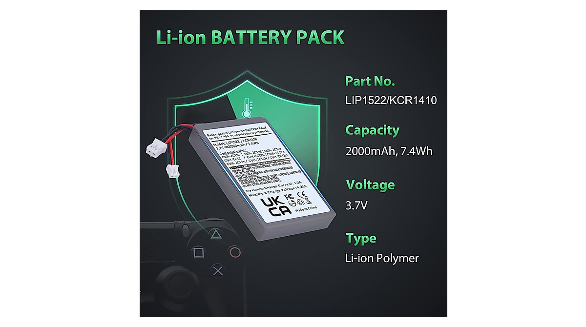 Batmax 2000mAh Battery for PS4 Controllers