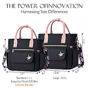 GLORIEROO Deluxe Large Lunch Bag Women - Insulated Leakproof Waterproof Lunch Box Cooler with Multi Pocket Removable Strap for Work Picnic Teacher Mothers Day Christmas Gifts for Women