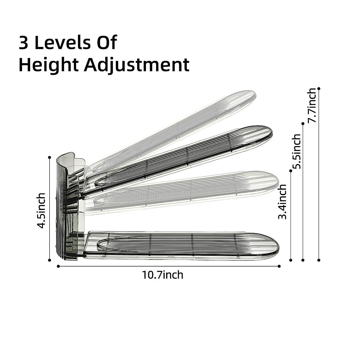 beehomay Shoe Slots Organizer,Adjustable Shoe Rack with Three Levels,Shoe stackers for a Pair of Shoes (Grey Clear, 20 Pack)