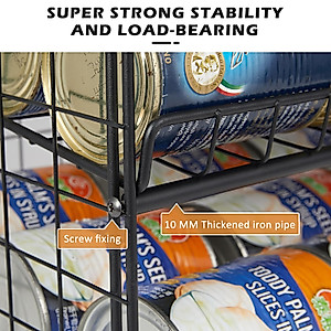 JKsmart 4-Tier Stackable Can Rack Organizer, Can Storage for Kitchen Pantry Cabinet, Can Holders for Food, Multifunctional Can Dispenser for Snacks Soda