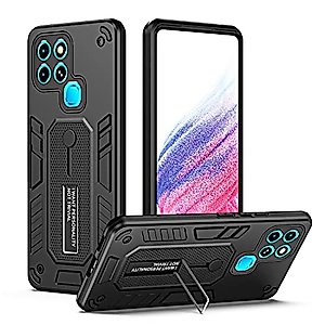 Phone Case Case Compatible with Infinix Smart 6 2021/X6511B /X6511/X6511E Case Heavy Duty Shock Absorption Full Body Protective Case TPU Rubber and Hard PC Phone Case Cover with Retractable hand strap