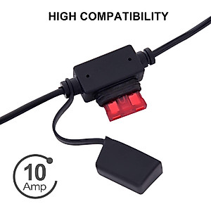 TOPDC 22" 10A Fused Ring Terminal 6 PCS Harness Quick Connect Extention Cord for Battery Charger/Maintainer