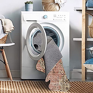 Linon The Anywhere Washable Rug Colton Pink/Ivory 5' X 7' Area Rug