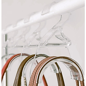 ZECTIQ 6 Pc Acrylic Organizer Set – Premium Clear Bag Organizer and Closet Hanger for Durable Storage – Clear Hanger and Organizer for Luxury Closets