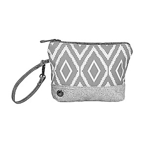 Myra Bag Blaze Upcycled Canvas & Leather Wristlet Pouch Bag S-1330