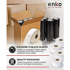 enKo Compatible for Dymo Labels 30252 (1-1/8 x 3-1/2") Label for Dymo Labelwriter 450 Turbo Printer - Barcode Address Labels (12 Rolls, 4200 Labels)