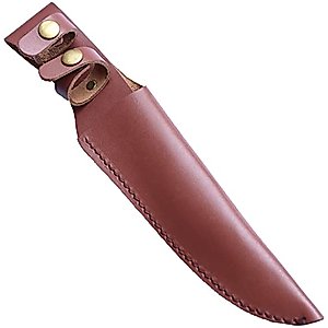 Leather Knife Sheath Holster Fits Up to 7.5" Kratos Blades ZF1, ZF2, ZF4. Double Handle Strap