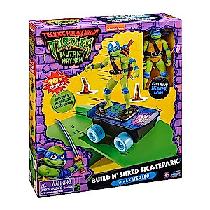 Teenage Mutant Ninja Turtles: Mutant Mayhem Leonardo on a Skateboard with Accessories by Playmates Toys - AMAZON Exclusive