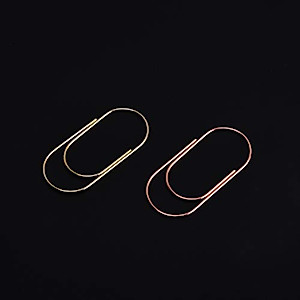 Rose Gold Large Paper Clips, 50pcs 50mm 2 inch Jumbo Paper Clip Non-Skid Large Wide Smooth Finish Steel Wire Office Supply Accessories