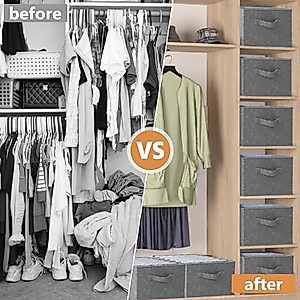 Jeans & Pants Organizer - Foldable Closet Storage with Handles, 4 Pack (2 x 6-Grids + 2 x 7-Grids) for Jeans, Pants, Thin Coat, Jackets