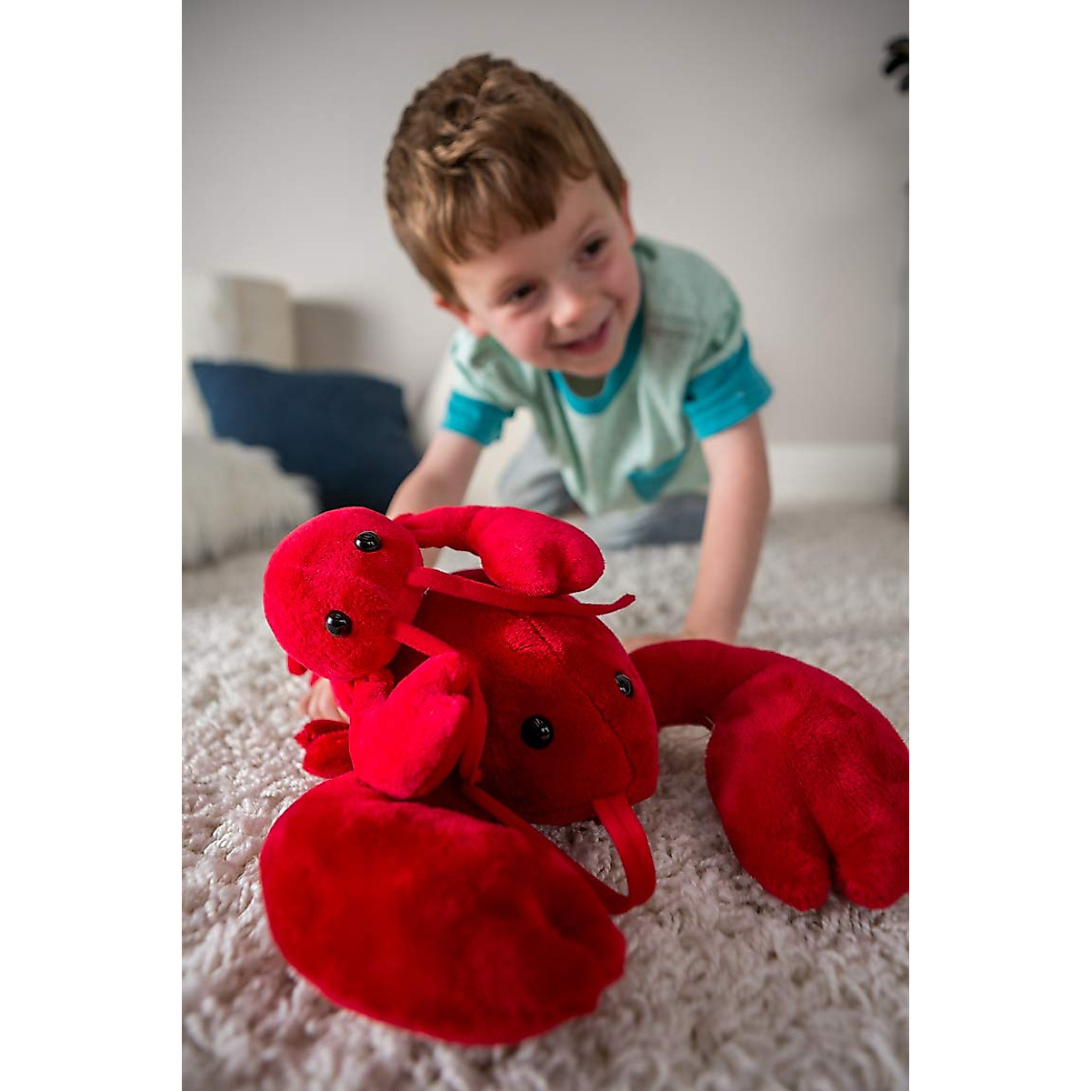 Mary Meyer Stuffed Animal Soft Toy, Lobbie Lobster, 10-Inches, Red , Black