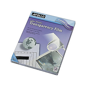 APOLLO Transparency Film for Laser Printers, Black on Clear, 50 Sheets/Pack (CG7060) (VCG7060E)
