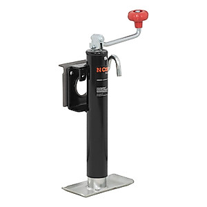 CURT 28300 Weld-On Bracket-Style Swivel Trailer Jack, 2,000 lbs. 10-1/2 Inches Vertical Travel, CARBIDE BLACK POWDER COAT