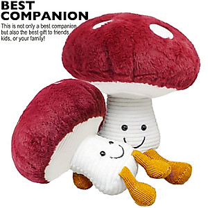 Onsoyours Mushroom Plush 8 Inch, Cute Stuffed Funny Mushroom Plush Pillow for Kids or Home Decorations Plush Toys (Red Mushroom, Small)
