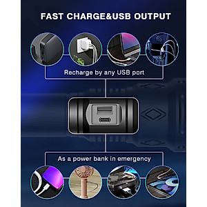 GEKIRO Led Rechargeable Flashlight 900000 High Lumens,XHP160 Super Bright Powerful Flashlights with 5 Lighting Modes,Zoomable,Waterproof Handheld Flashlight for Camping,Emergencies,Hunting