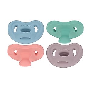 Nuby 100% Silicone Orthodontic Pacifiers 2pk, 0-6 Months