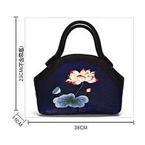 ZLXDP Women's Embroidered Handbag Chinese Multi-Function Shoulder Bag Women's Retro Messenger Bag (Color : E, Size : As Shown in The Figure)