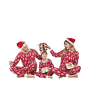 Ekouaer Matching Family Pajamas Set Christmas Pjs Holiday Sleepwear Sets Printed Long Sleeve Nightwear