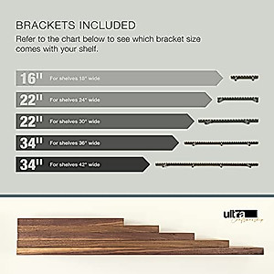 UltraShelf Solid Wood Floating Shelf for Wall Decor, Walnut, 42'' Long x 8'' Deep