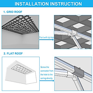 Hexagon Garage Light: Higher Brightness 720W 93600 Lumens Hexagon Led Garage Light with Rectangle Frame 6500K, 15 Hex Grid for Garage, Shop, Basement, Car Detailing Shop etc. with Mounting Clip