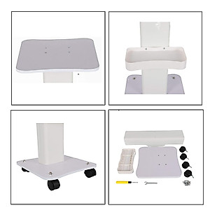 Beauty Cart, Salon Spa Rolling Trolley Cart on Wheels Beauty Instrument Tray White Mobile Cart for Esthetician Tool Carts, Load 132lbs