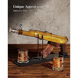 Gifts for Men Dad, Kollea 17.6 Oz Whiskey Decanter Set with 3 Oz Detachable Liquor Dispenser 6.75 Oz Glasses, Unique Mens Birthday Gift Ideas from Daughter, Funny Military Retirement Present