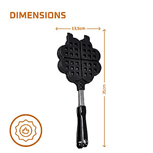 Bruntmor Stovetop Waffle Pan Set of 1 - Cast Iron Waffle Pan Maker for Pancakes, Puffs, and Waffles - Non-Electric Stovetop Griddle Panwaffle for Gas Stove - Dishwasher Safe & Non Stick Cookware