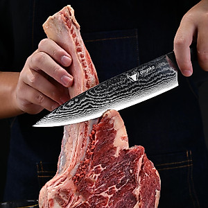 aisyoko 8C Damascus Knife Set 3PC Chef Knife,Kitchen knife,paring knife,High Carbon Stainless Steel,Ergonomic Full Tang ABS Anti-Skid Handle,Professional Japanese Cooking Knife with Luxury Gift Box