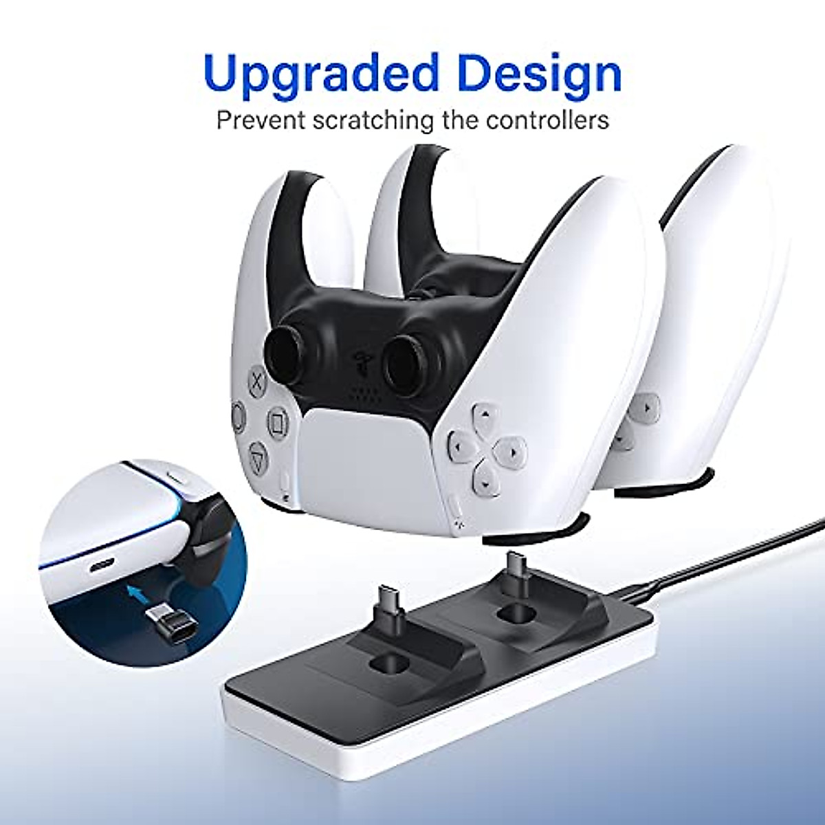 Davitu Electronics Video Games Replacement Parts - DOBE PS5 Dual Charging Dock for Sony Playstation 5 Wireless Controller Port Joystick Gamepad Fast Charger Stand Charging Base - (TP5-0505)
