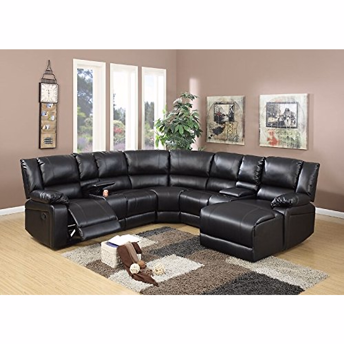 Poundex Sofas, Black