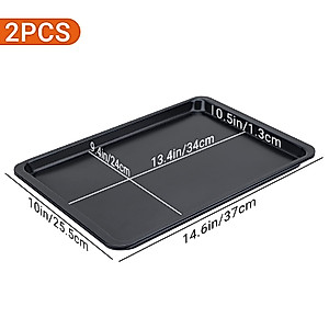 Beasea Baking Sheet 2 Pack, 10x14.6 Inch Cookie Sheet Nonstick Carbon Steel Baking Sheet for Oven Pans Baking Tray Cooking Sheets Black