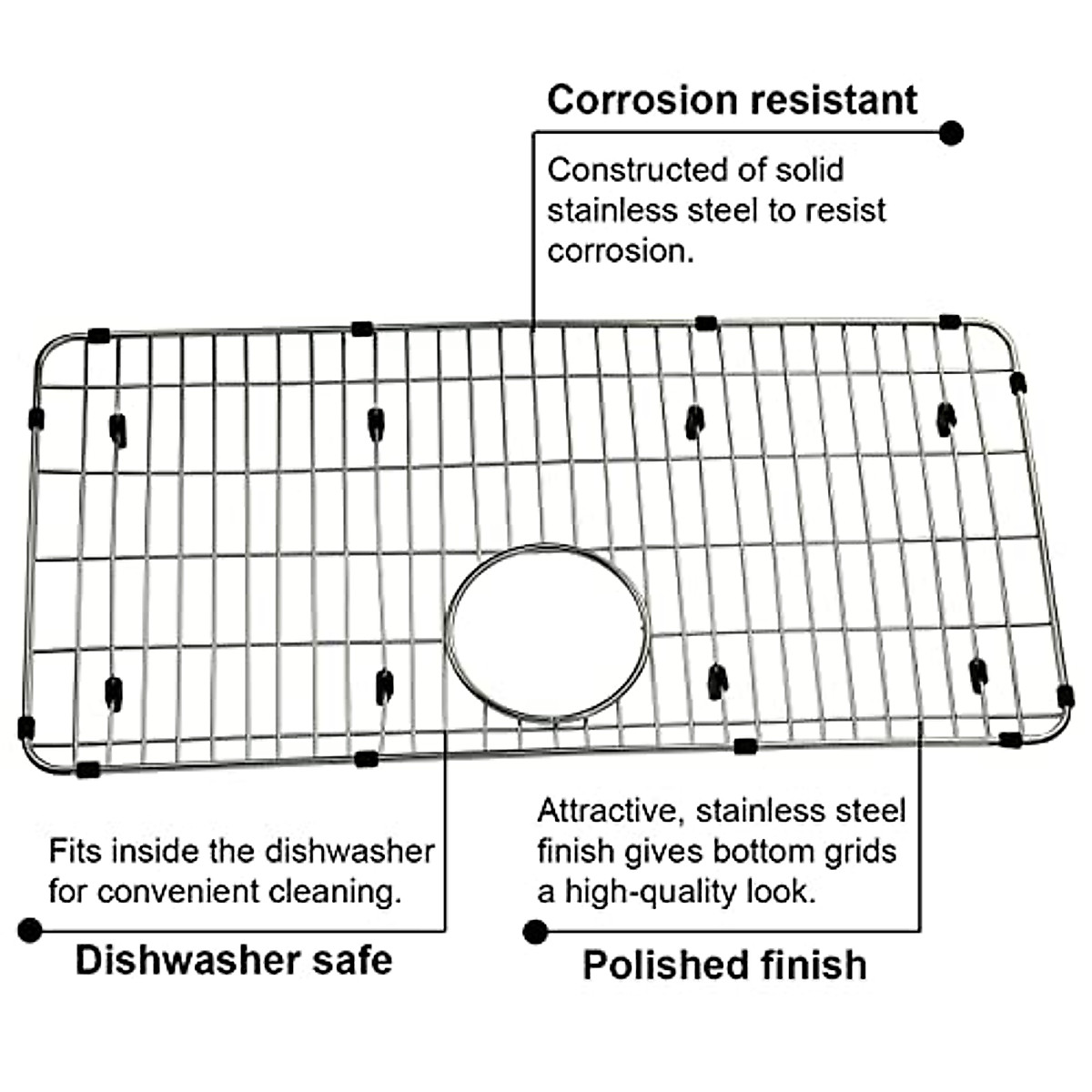 LKOBG2915SS Stainless Steel Bottom Grid,for specific Elkay sink bowls 27-1/2" x 13-1/2" x 1-1/4"Sink Grid,Sink Rack for Bottom of Sink,Kitchen Sink Grid,Sink Protector,Sink Bottom Grid