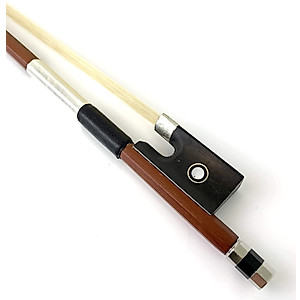 AMZZ Superior Brazilwood Violin Bow 4/4 for Intermediate and Advance Students, Well Balanced Handmade Bow with Ebony Frog and White Horse Hair.
