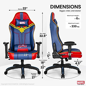 Marvel Avengers Gaming Chair Desk Office Computer Racing Chairs - Adults Gamer Ergonomic Game Reclining High Back Support Racer Leather (Spider Man, Red (M))