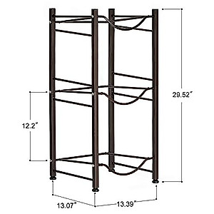 LIANTRAL 5 Gallon Water Jug Holder Water Bottle Storage Rack, 3 Tiers, Dark Brown