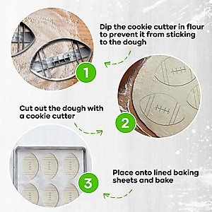 Moose Goods Football Cookie Cutter Set of 4 - Sports Cookie Cutters Shapes, Food Safe Plastic - Themed Football Cookie Cutters for Birthday Football Cookies - Football, Helmet, Jersey & Foam Finger