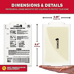 Catchmaster Mouse & Insect Super Glue Traps 30PK, Mouse Traps Indoor for Home, Extra Strength Sticky Pest Control Adhesive Tray for Catching Bugs, Rats & Rodents, Non Toxic Bulk Pre-Baited Glue Boards