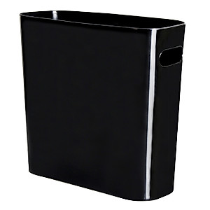 Youngever 1.5 Gallon Slim Trash Can, Plastic Garbage Container Bin, Small Trash Bin with Handles for Home Office, Living Room, Study Room, Kitchen, Bathroom (1 Pack Black)