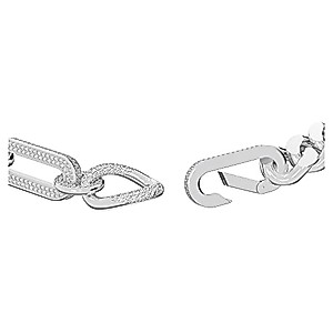 SWAROVSKI Dextera necklace, Pavé, Statement, Mixed links, White, Rhodium plated