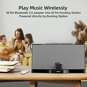 YOCOWOCO Aptx Bluetooth 5.0 Adapter Receiver for Bose Sounddock, 30 pin iPod iPhone and Other 30 pin Music Docking Station(Not for Cars and Motorcycles) (Black)