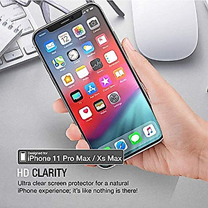 XDesign Glass Screen Protector Designed for Apple iPhone 11 Pro Max/iPhone XS MAX (3-Pack) Tempered Glass with Touch Accurate and Impact Absorb+Easy Installation Tray [Fit with Most Cases] - 3 Pack