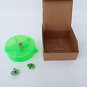 Tzou Bird Feeder, Parrot Feeder, Acrylic Foraging Wheel Pet Parrot Rotatable Bite Resistant Puzzle Toy Green