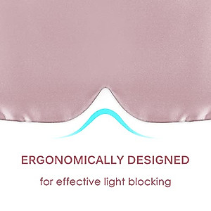 100% Mulberry Silk Sleep Mask Eye Mask for Man and Woman with Adjustable Headband, Full Size Large Sleep Mask & Blindfold for Total Blackout for All Night Sleep, Travel & Nap- Light Plum