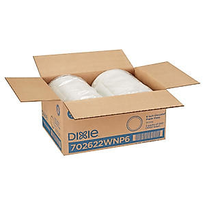 Dixie 6in Light-Weight Paper Plates by GP PRO (Georgia-Pacific), White, 702622WNP6, 1,000 Count (500 Plates Per Pack, 2 Packs Per Case)