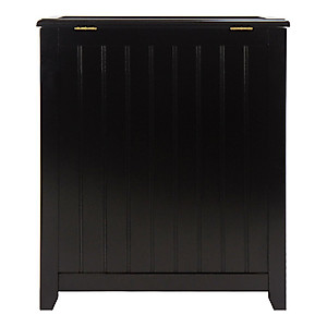 Mahogany Finished Bowed Front Laundry Hamper with Interior Bag