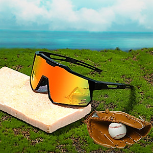 FEISEDY Sports Sunglasses Wraparound 80s Visor Men Women Outdoor Shield Baseball Sunglasses B4125